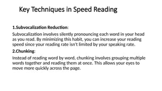 SPEED READING second year class presentation | PPT