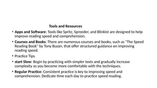 SPEED READING second year class presentation | PPT