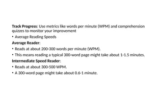 SPEED READING second year class presentation | PPTX