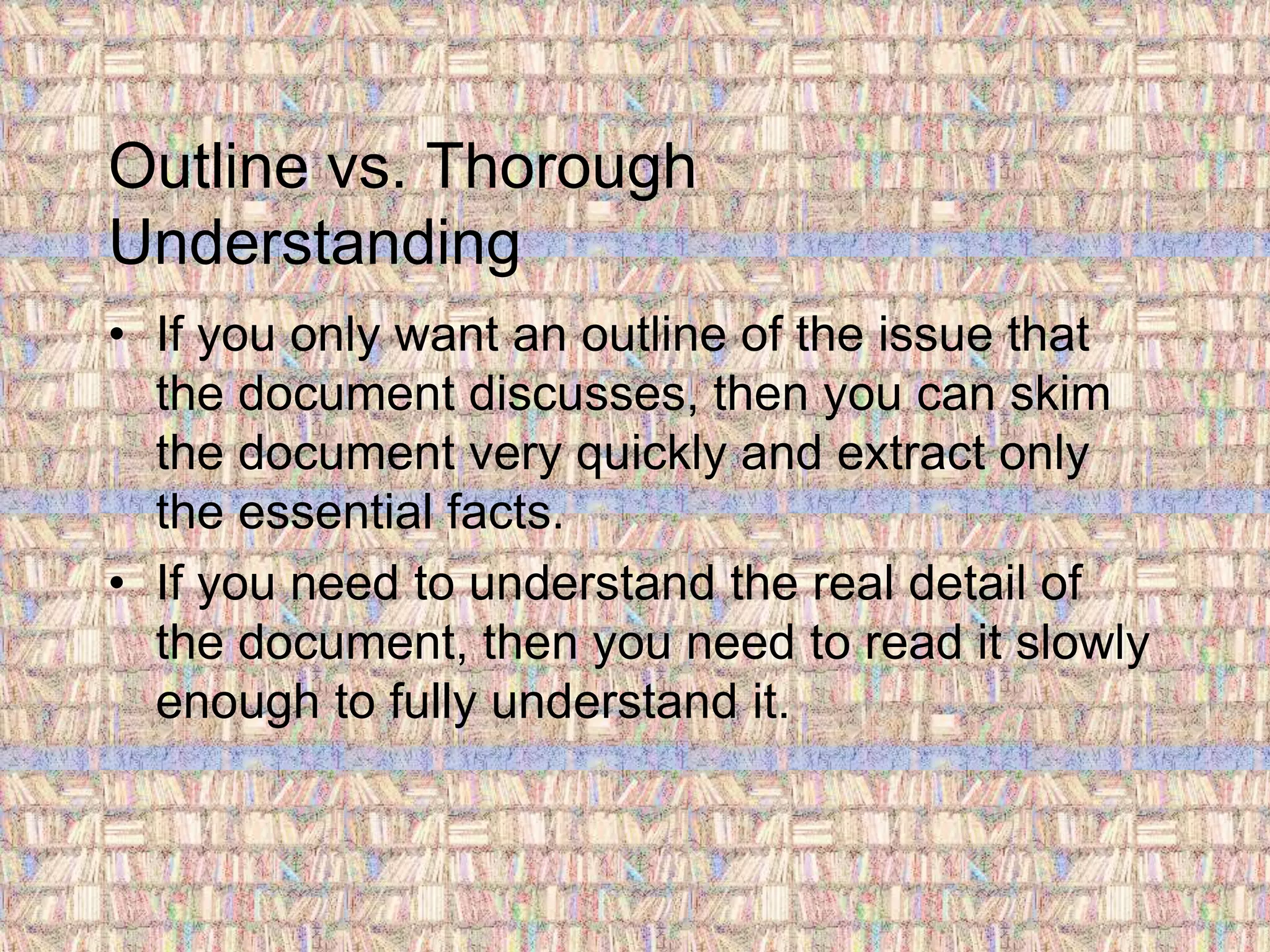 Speed reading and when to put on the brakes | PPT