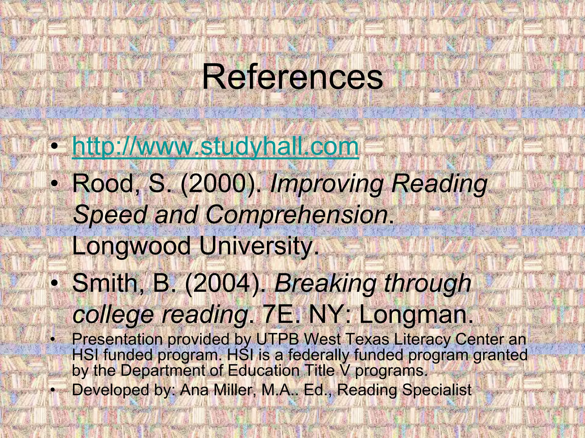 Speed reading and when to put on the brakes | PPT