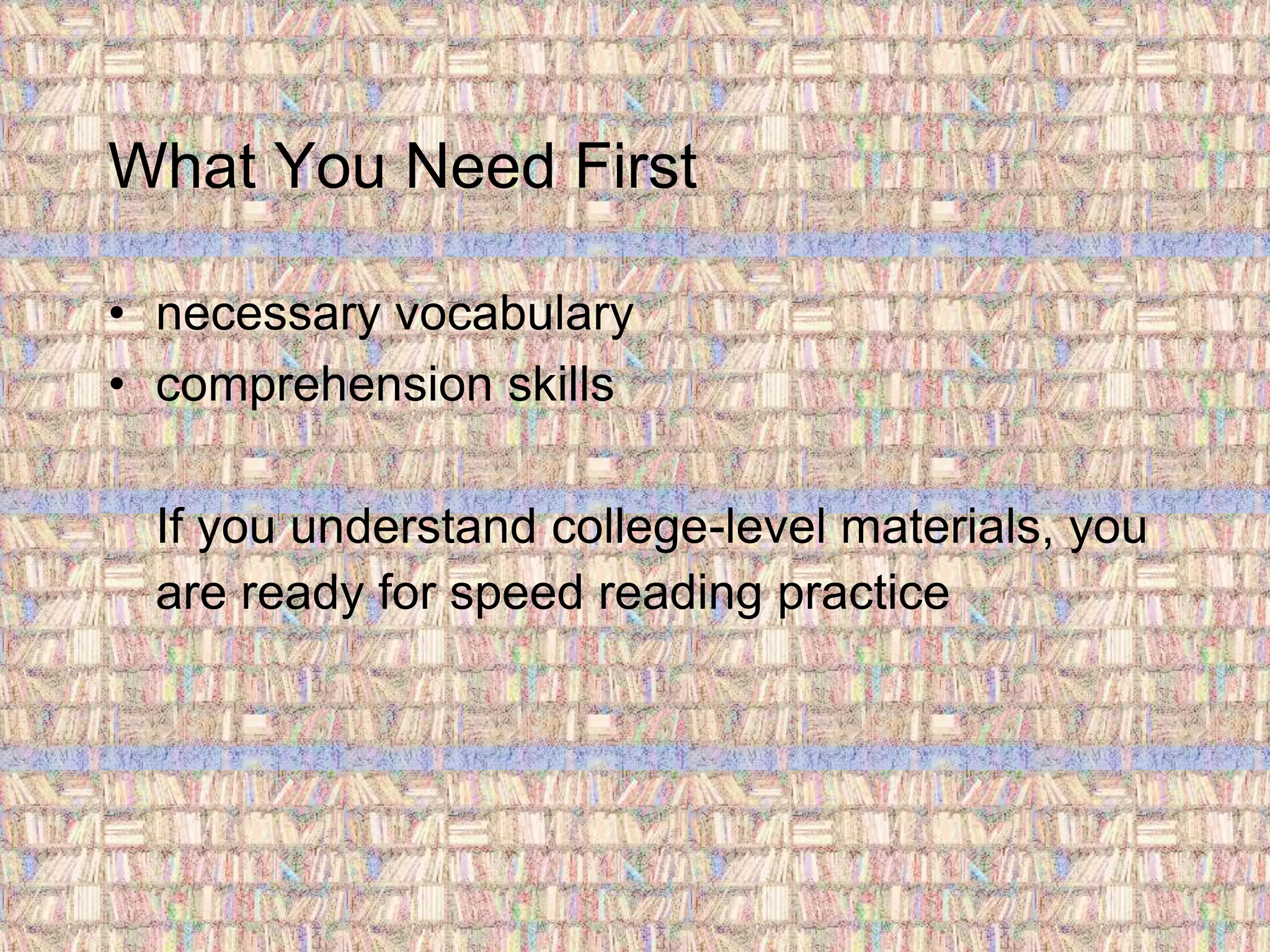 Speed reading and when to put on the brakes | PPT