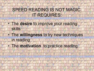 Speed reading and when to put on the brakes | PPT