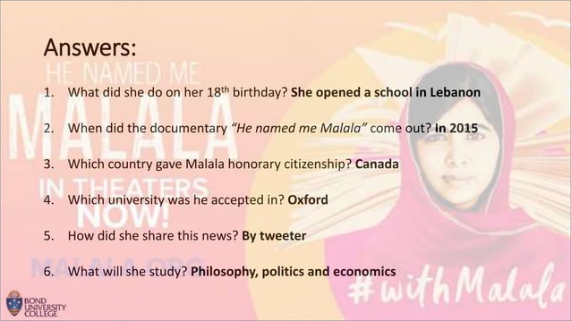 Speed reading Malala | PPTX