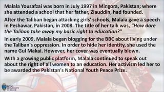 Speed reading Malala | PPTX