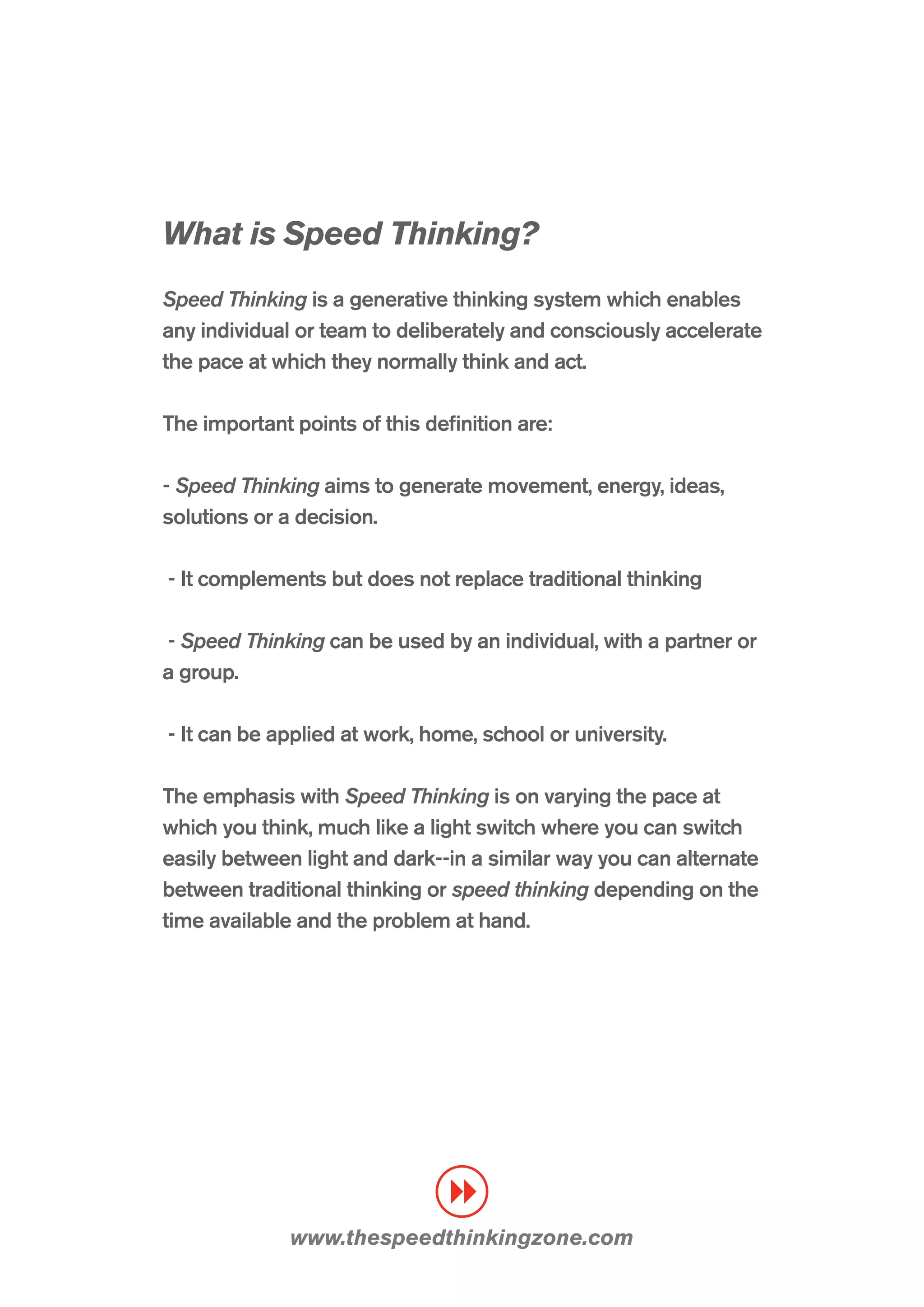 Speed Thinking E Book | PDF | Cameras and Camcorders | Consumer Electronics