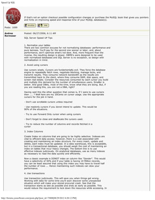 Speed up sql | PDF