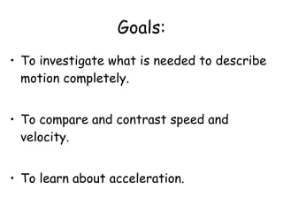 Speed,velocity,acceleration | PPT