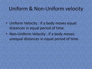 Speed , velocity & acceleration | PPTX