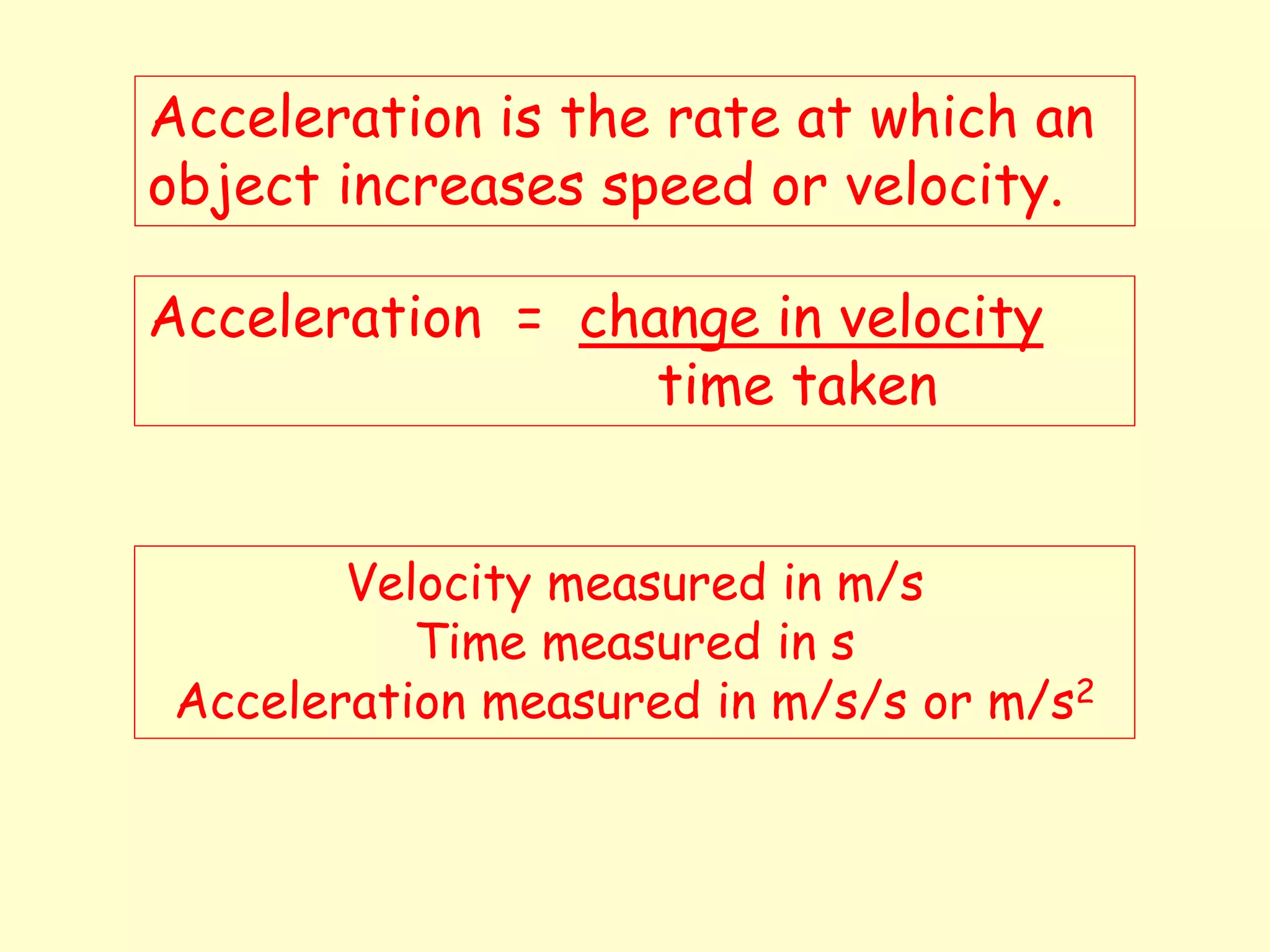 Speed, velocity and acceleration | PPTX | Physics | Science