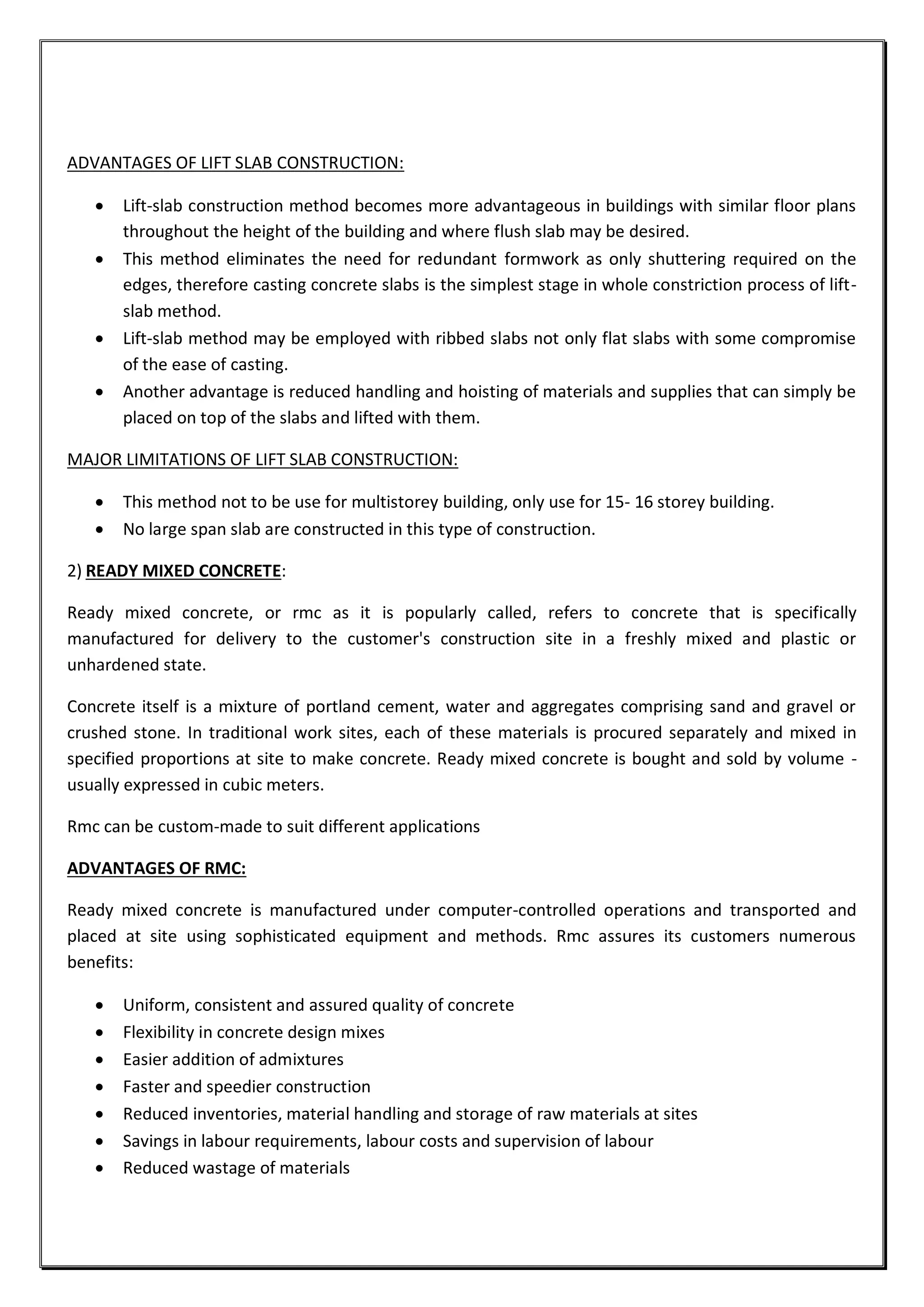 Speedy construction- FORMS AND MATERIALS | PDF