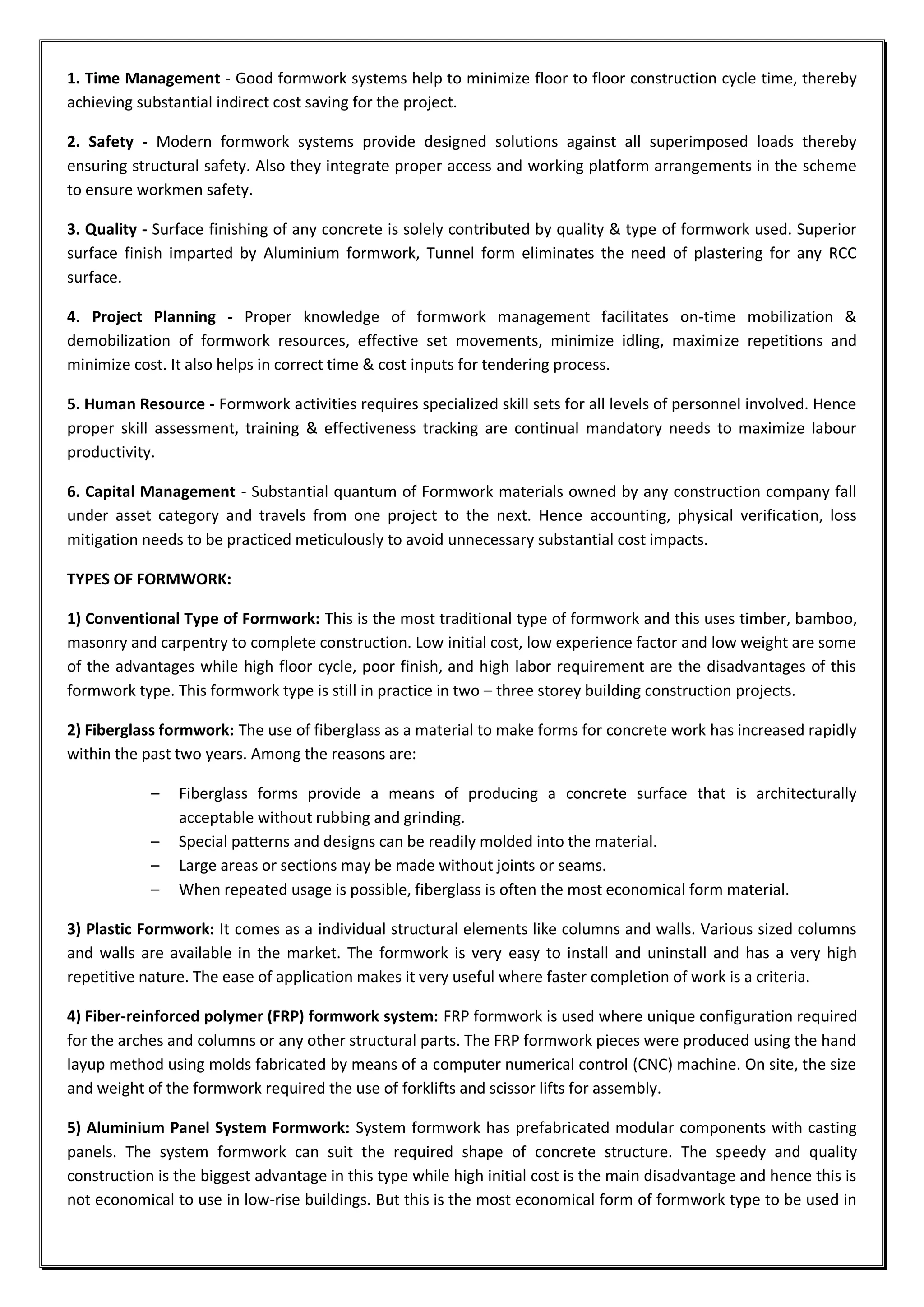 Speedy construction- FORMS AND MATERIALS | PDF