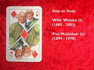 Speelkaarten met bekende nederlanders op kaartspel van tijdschrift ...
