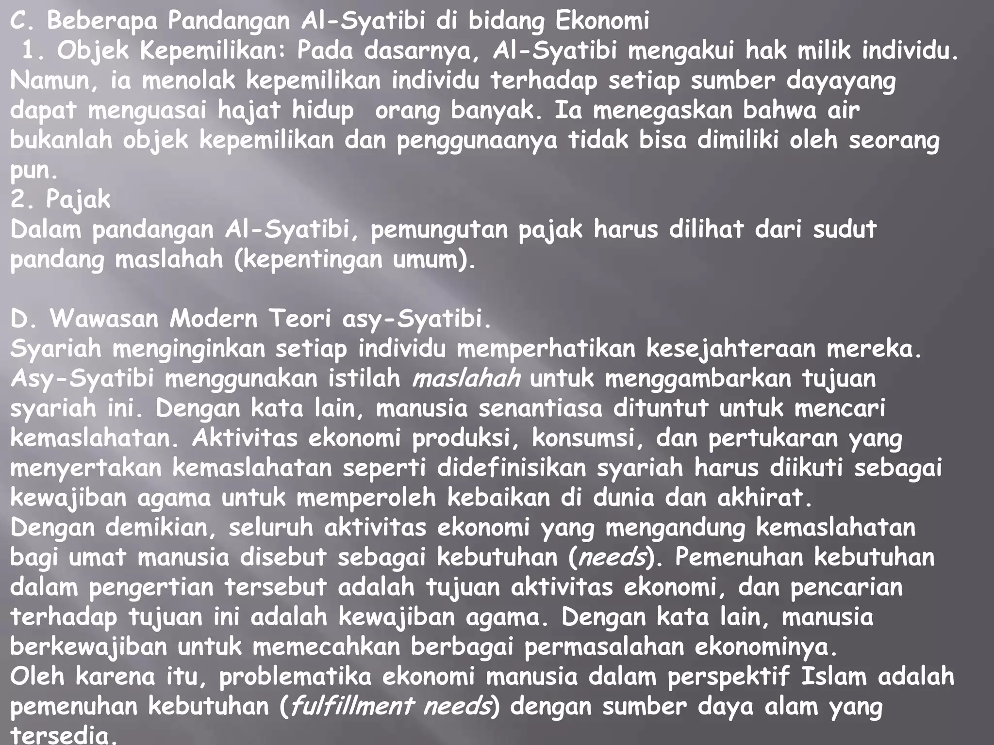 Pemikiran Ekonomi Abu Ishaq Asy-Syatibi | PPTX