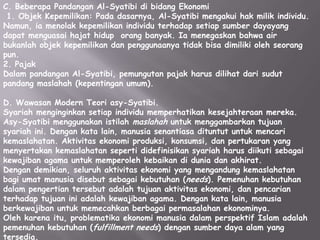 Pemikiran Ekonomi Abu Ishaq Asy-Syatibi | PPTX