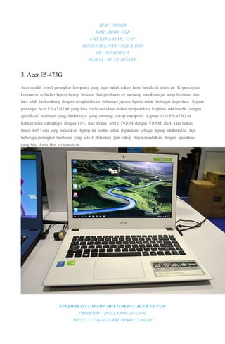 Spek laptop unt smk multi media | DOCX