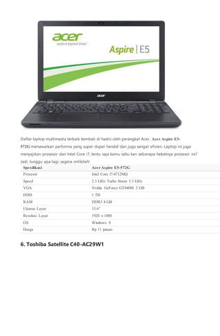 Spek laptop unt smk multi media | DOCX