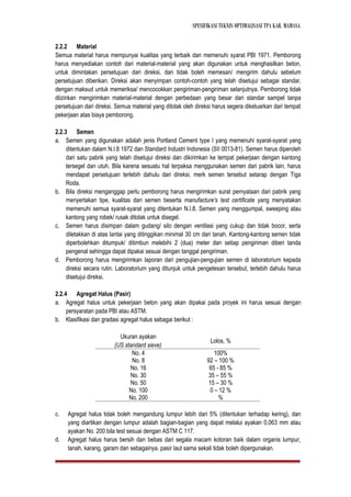 Spek teknis tpa mamasa | PDF