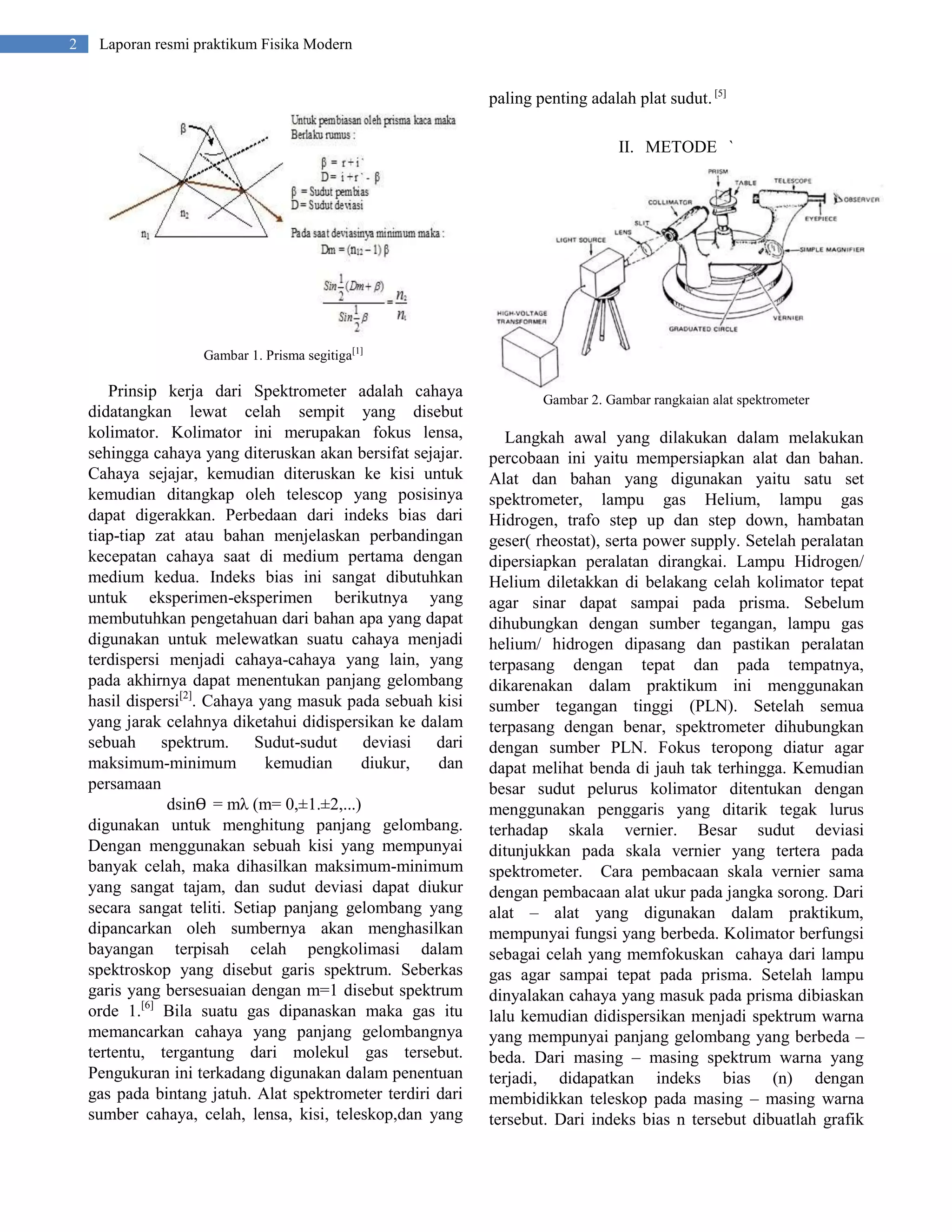 Laporan Resmi Percobaan Spektrometer | DOCX