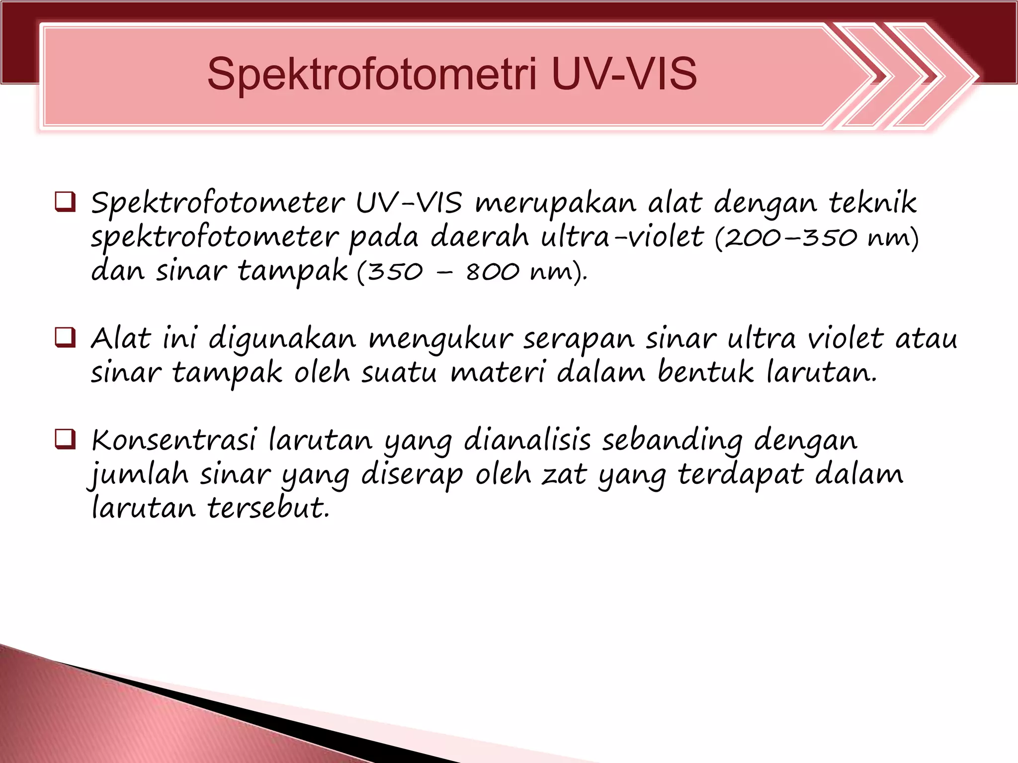 Spektrometri uv vis | PPTX
