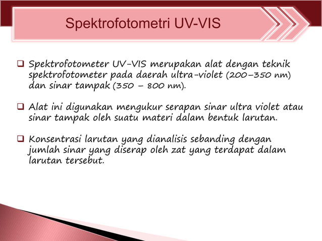Spektrometri uv vis | PPTX