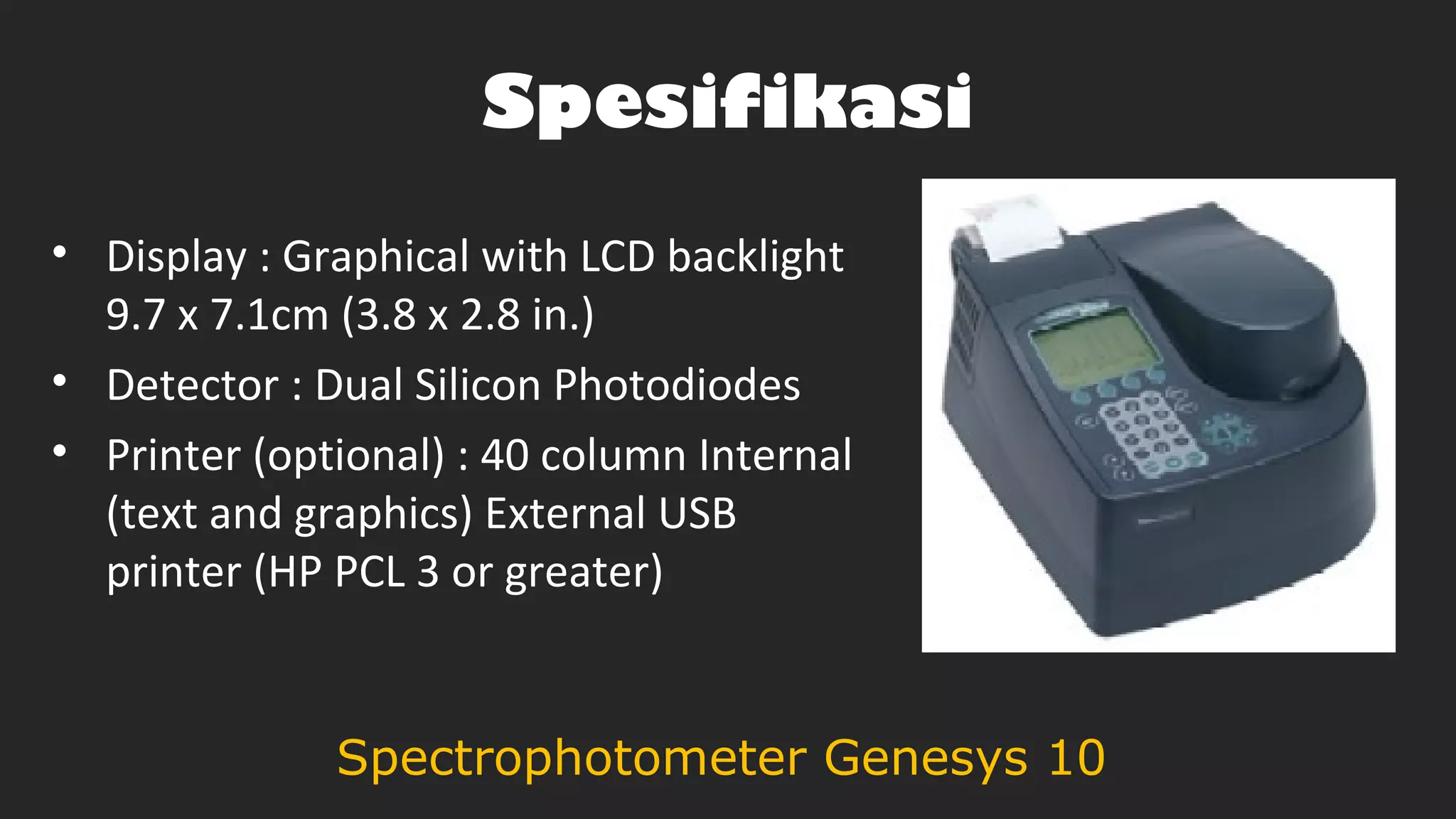 Spektrophotometer UV-VIS Genesys 10 | PPT