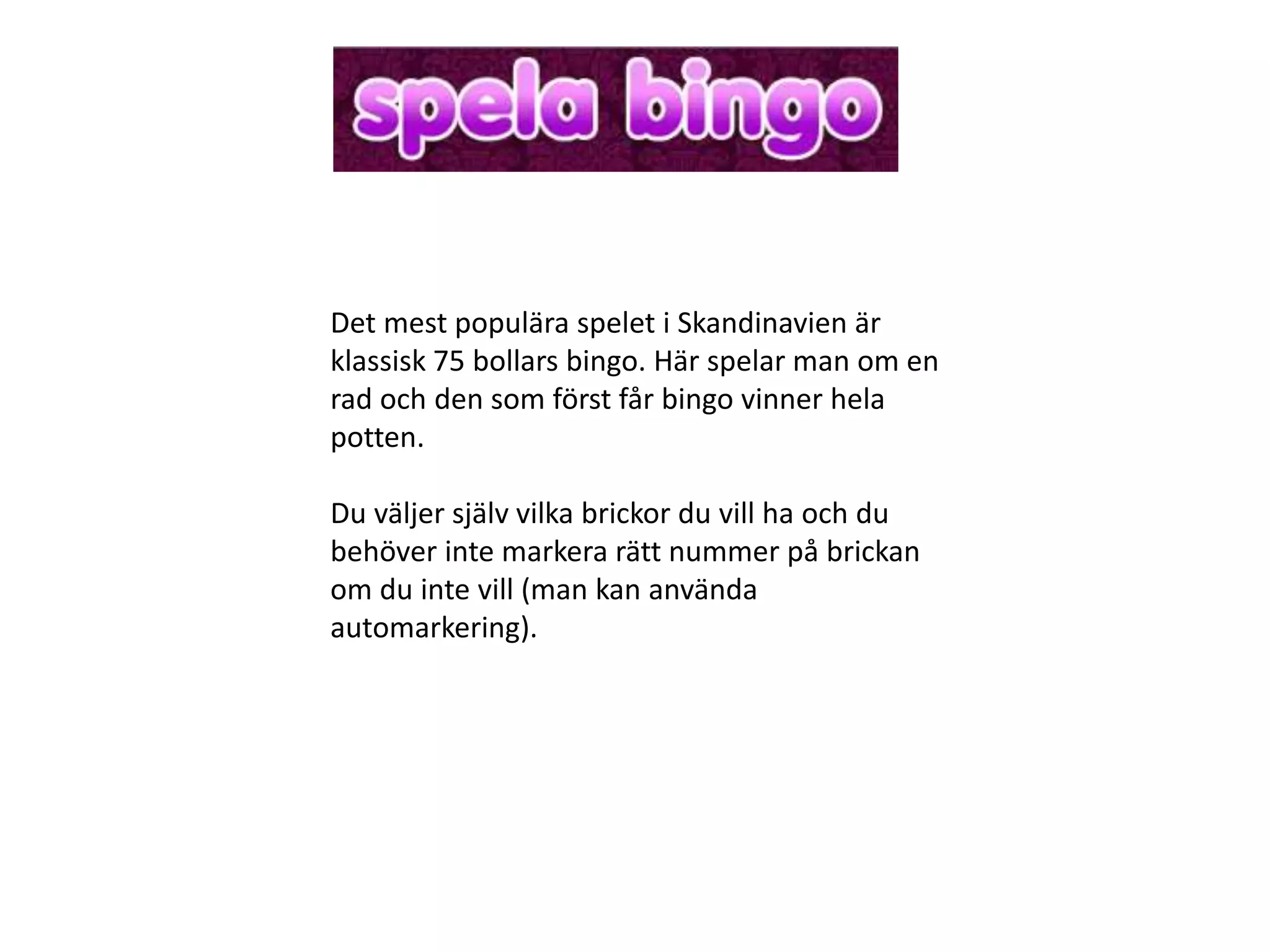 Spela bingo på mobilen | PPTX