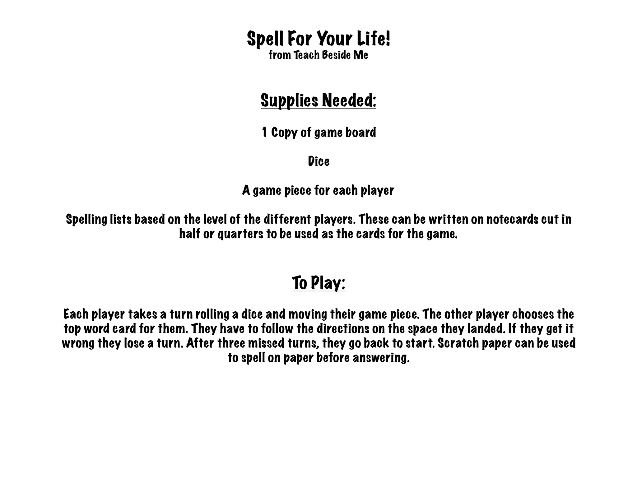 Spell-for-Your-Life-Game-Board good form | PDF