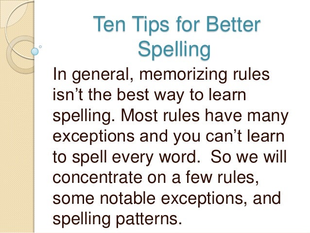 Top 10 Spelling Rules