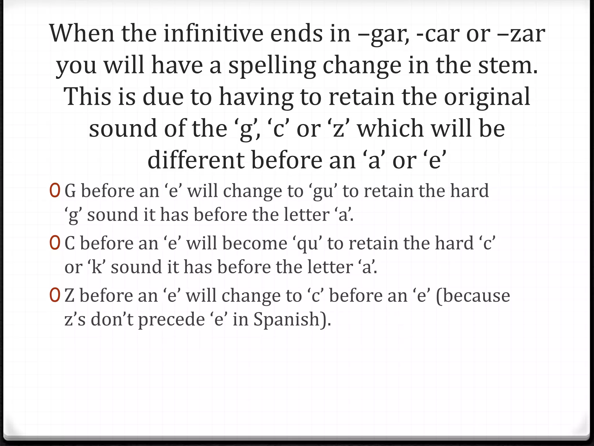Spelling changes subjunctive | PPT