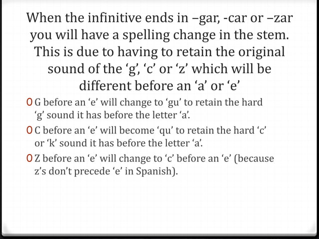 Spelling changes subjunctive | PPT