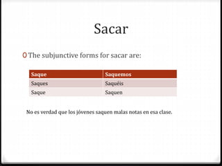 Spelling changes subjunctive | PPT