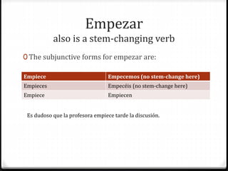 Spelling changes subjunctive | PPT
