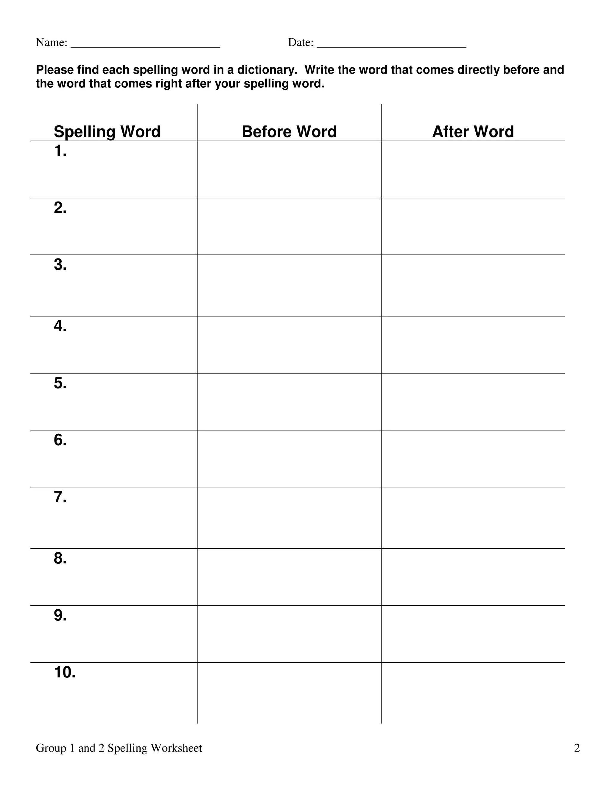 Spelling group-1-and-3-worksheets | PDF