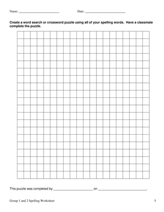 Spelling group-1-and-3-worksheets | PDF