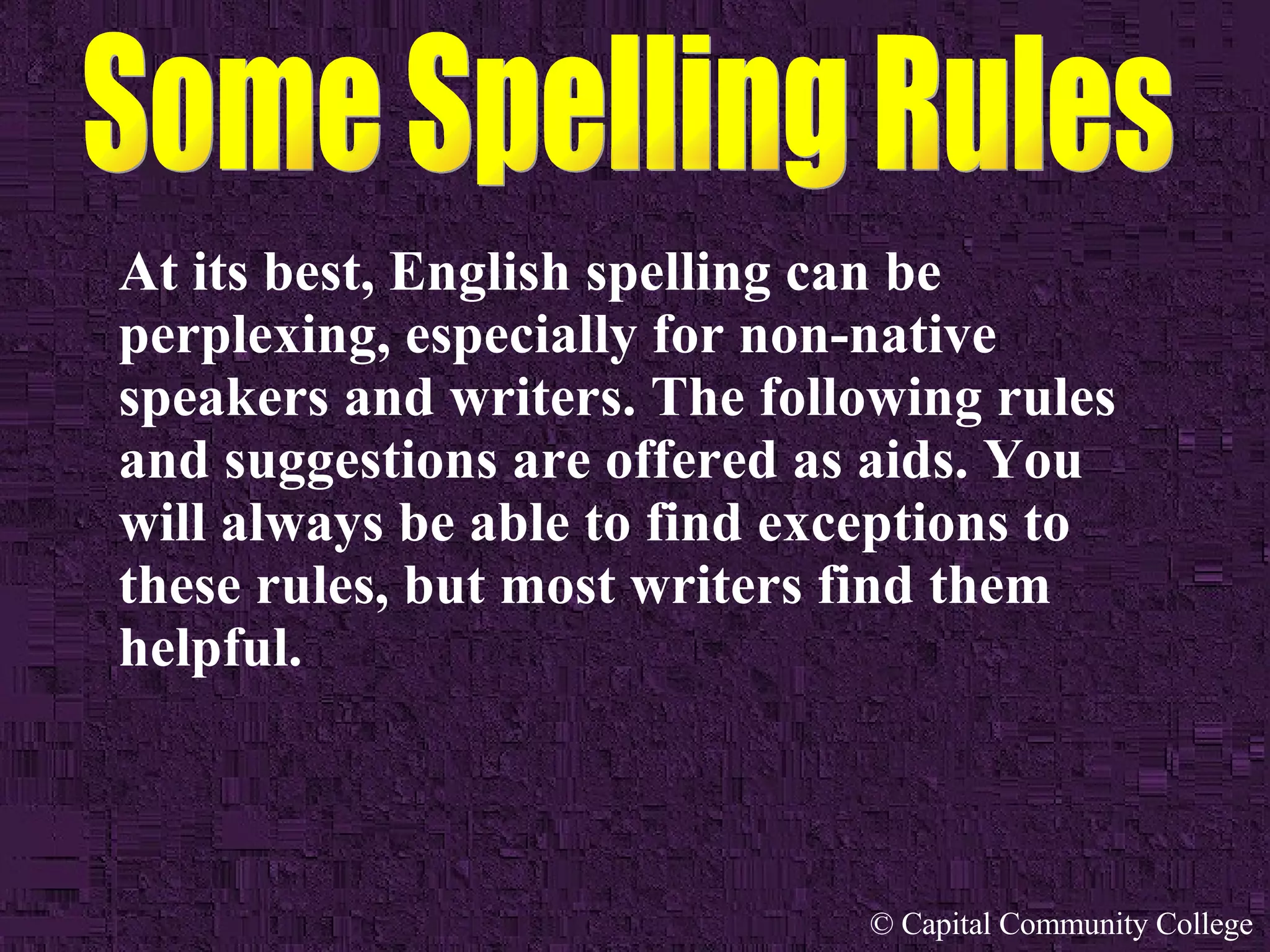 Spelling Rules | PPT