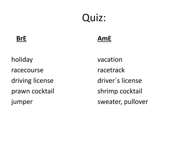 Spelling Variation (American VS British) | PPTX