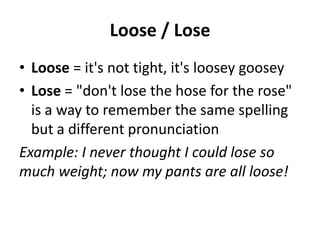 Spelling and grammar errors that make you look | PPTX