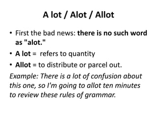 Spelling and grammar errors that make you look | PPTX