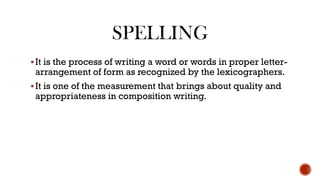 Spelling and Word Structure | PPTX