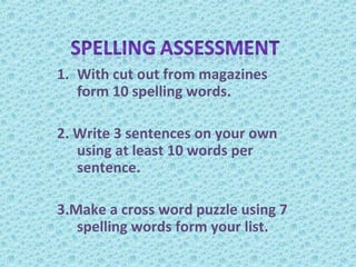 Spelling assessment | PPT
