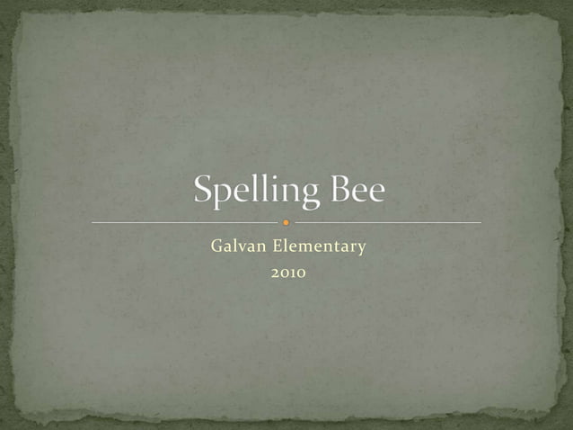 Spelling bee | PPTX