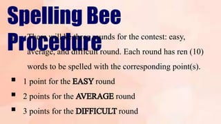 Spelling Bee Competition, Guidelines.pptx