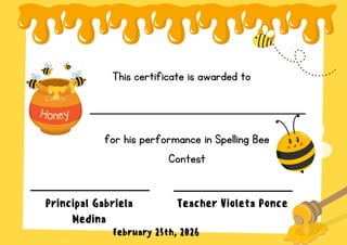 Spelling Bee Certificate ejemplo de diploma | PDF