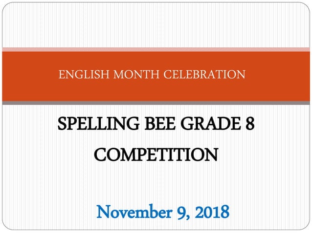 SPELLING BEE COMPETITION | PPTX