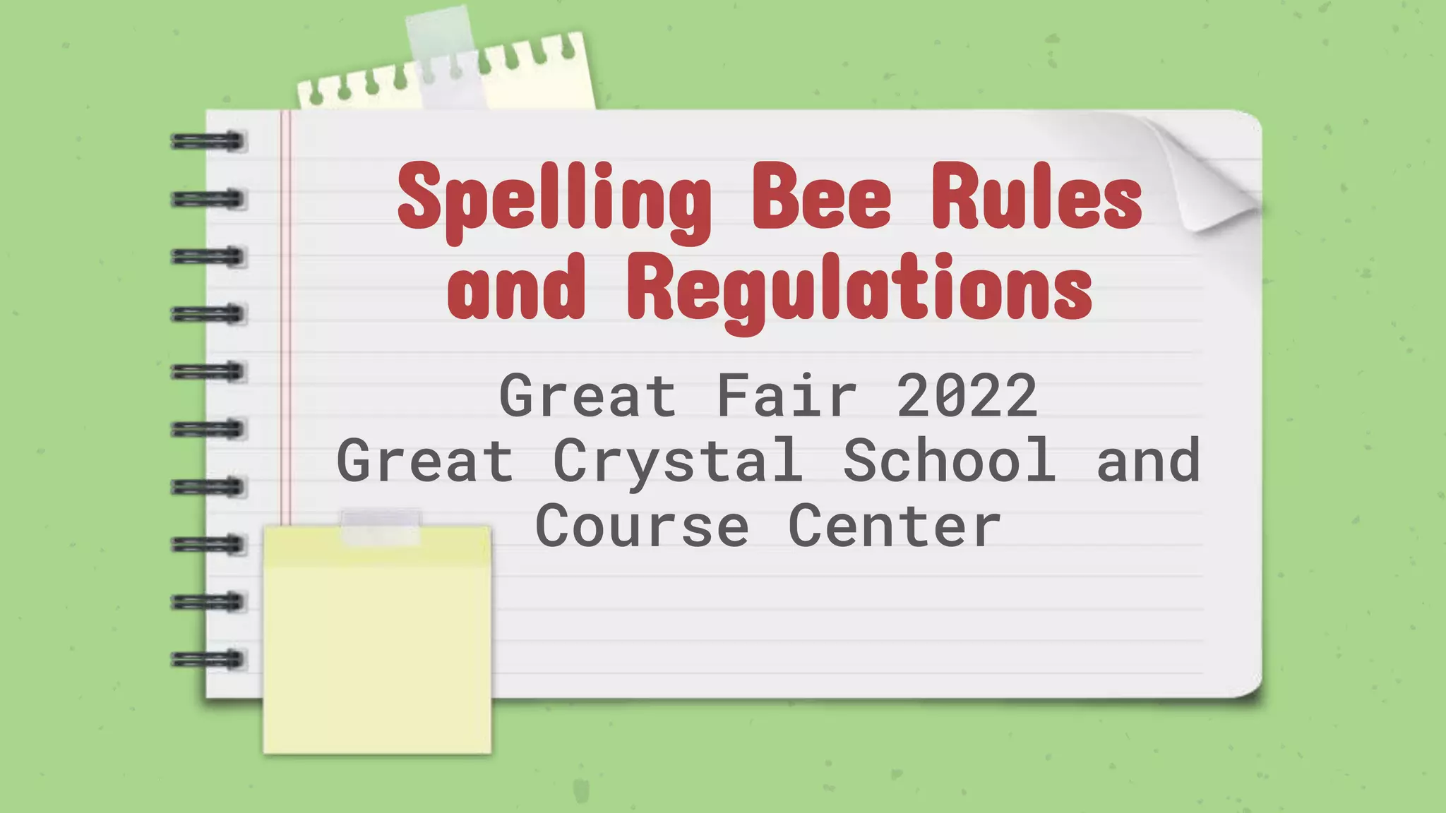 Spelling Bee Rules and Regulations-Great Fair 2022.pptx