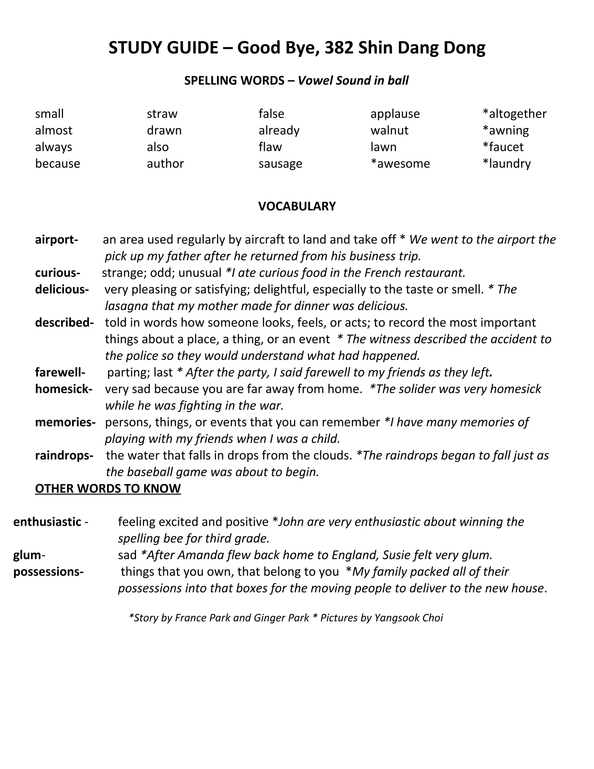 Spelling Byebye | DOC