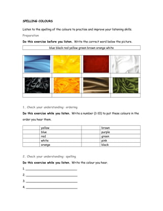Spelling colours | PDF