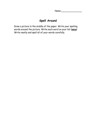 Spelling homework activities | PDF