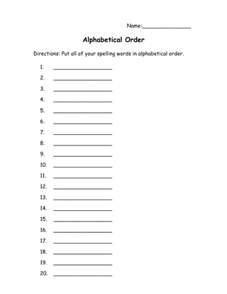 Spelling homework activities | PDF